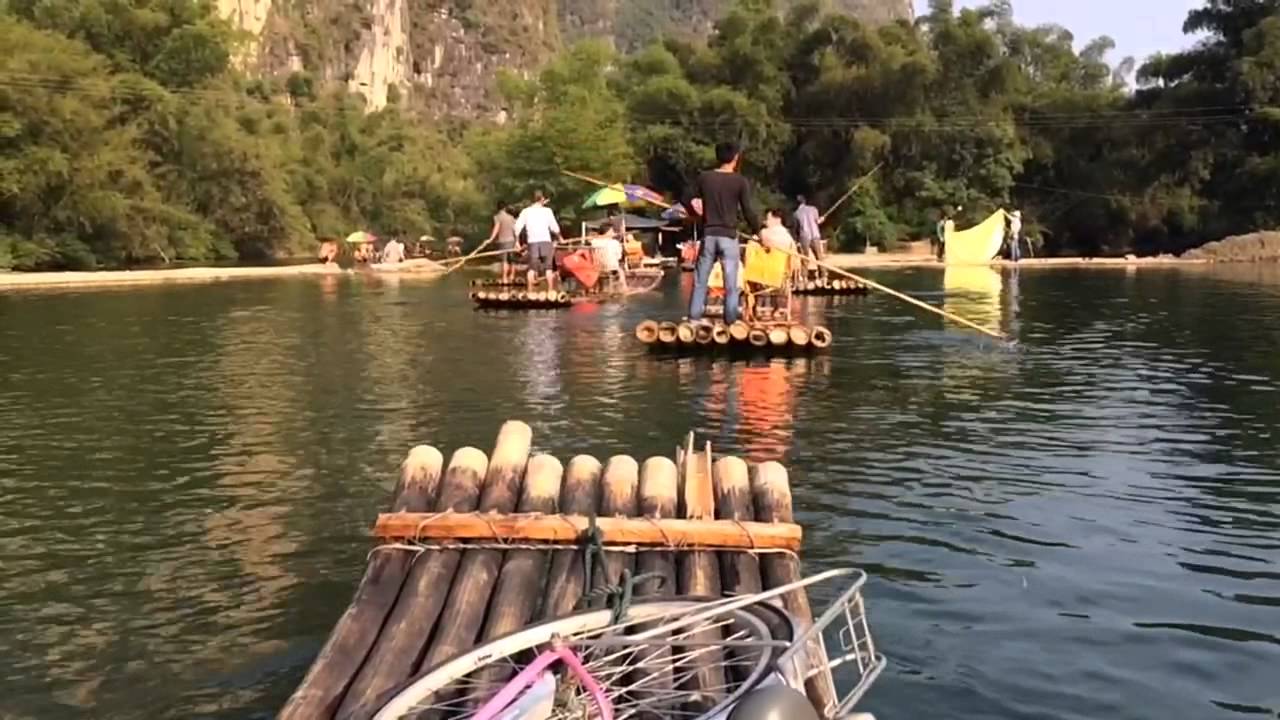 Bamboo Rafting in Yangshuo (Guilin) China - YouTube