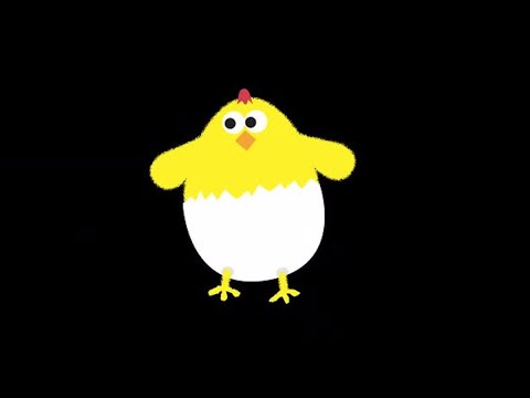 Cartoon Cute Yellow Chick Dancing Alpha Channek | Motion Graphics ...