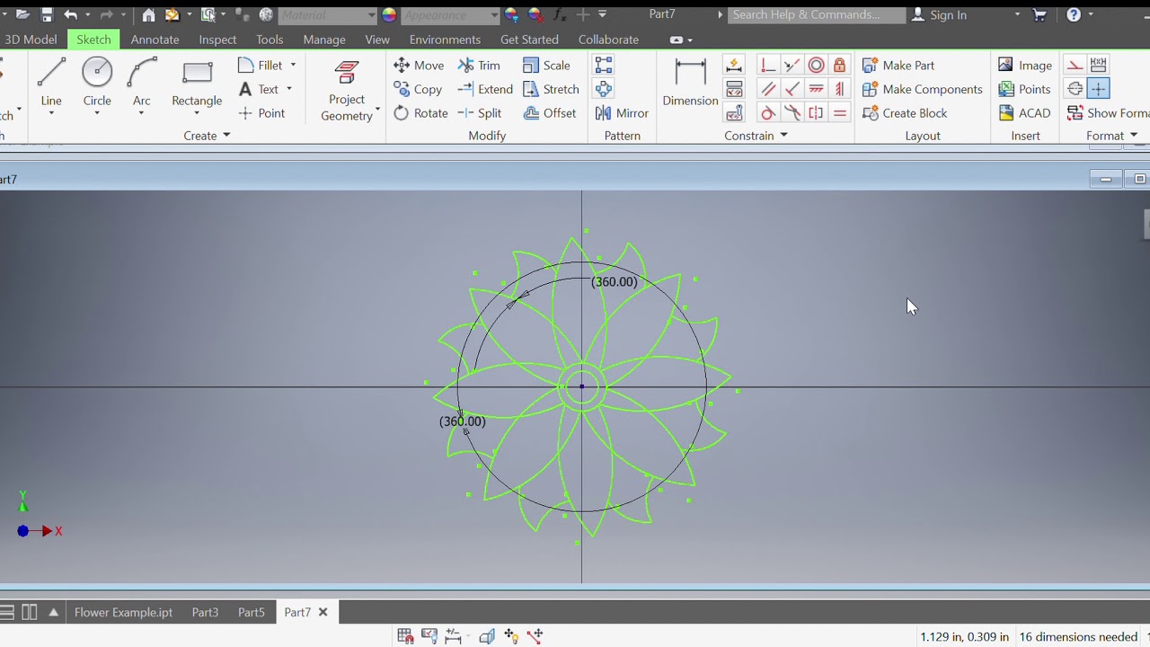 Inventor--Flower Design Demo - YouTube