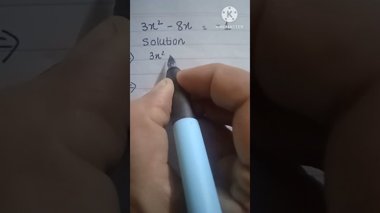 A Nice Quadratic Equation 3x 2 8x 1 YouTube A Nice Quadratic Equation 3x 2 8x 1 YouTube