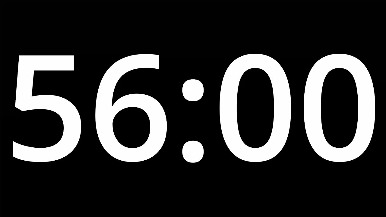 56 MINUTE TIMER with alarm - COUNTDOWN Clock Alarm - YouTube