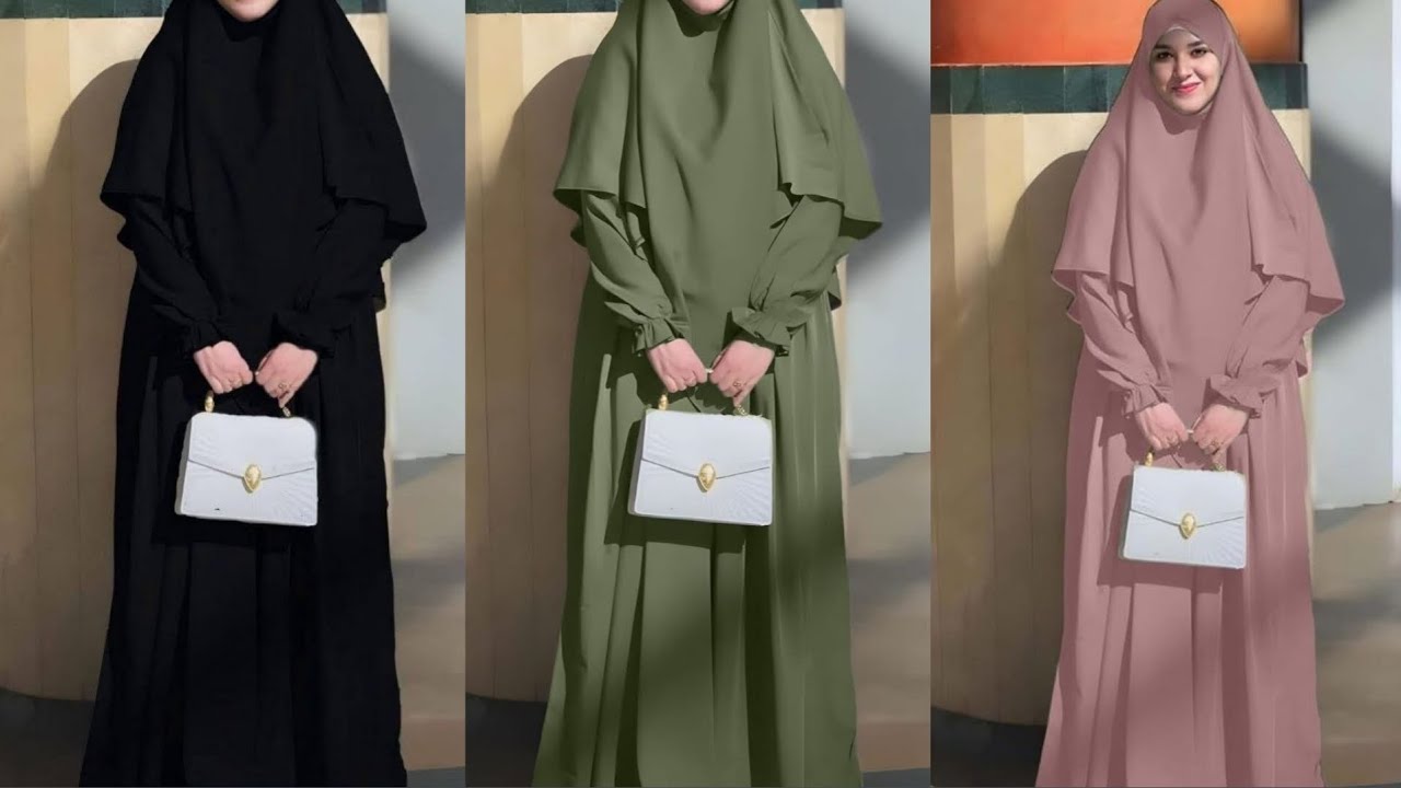 Simple Decent Abaya // New Abaya Look Muslim Girls Full Cover Abaya set ...