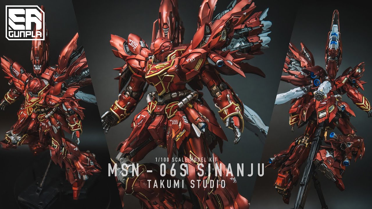 Gunpla Custom Paint - MG Sinanju (Takumi Studio Conversion) - YouTube