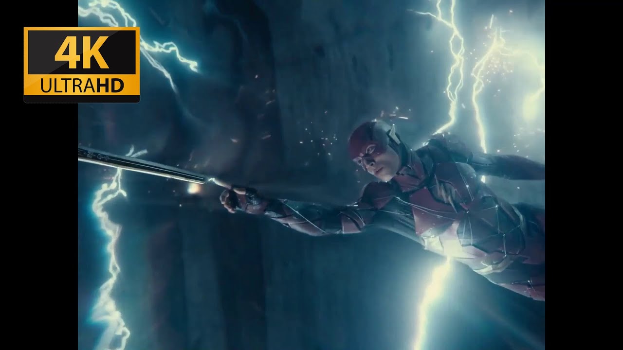 Flash uses SuperSpeed to give Wonder Woman Sword [4K] | Zack Snyder's ...