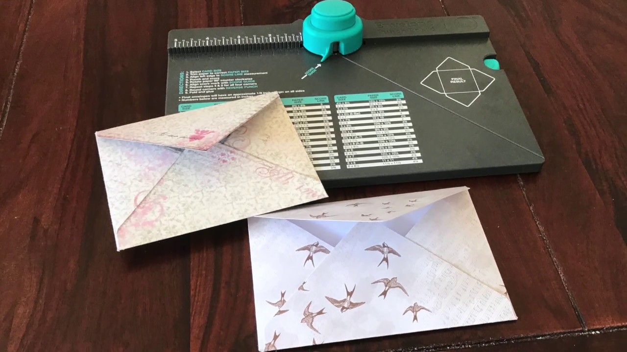 Self-made handmade DIY envelope with a "We R Memory Keepers punch board ...