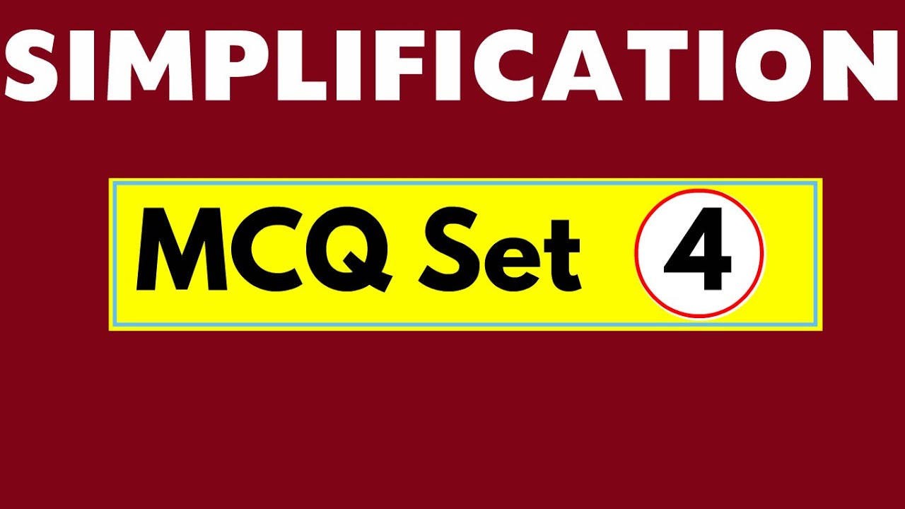 Simplification MCQ set 4 for IBPS SBI clerk exam - YouTube