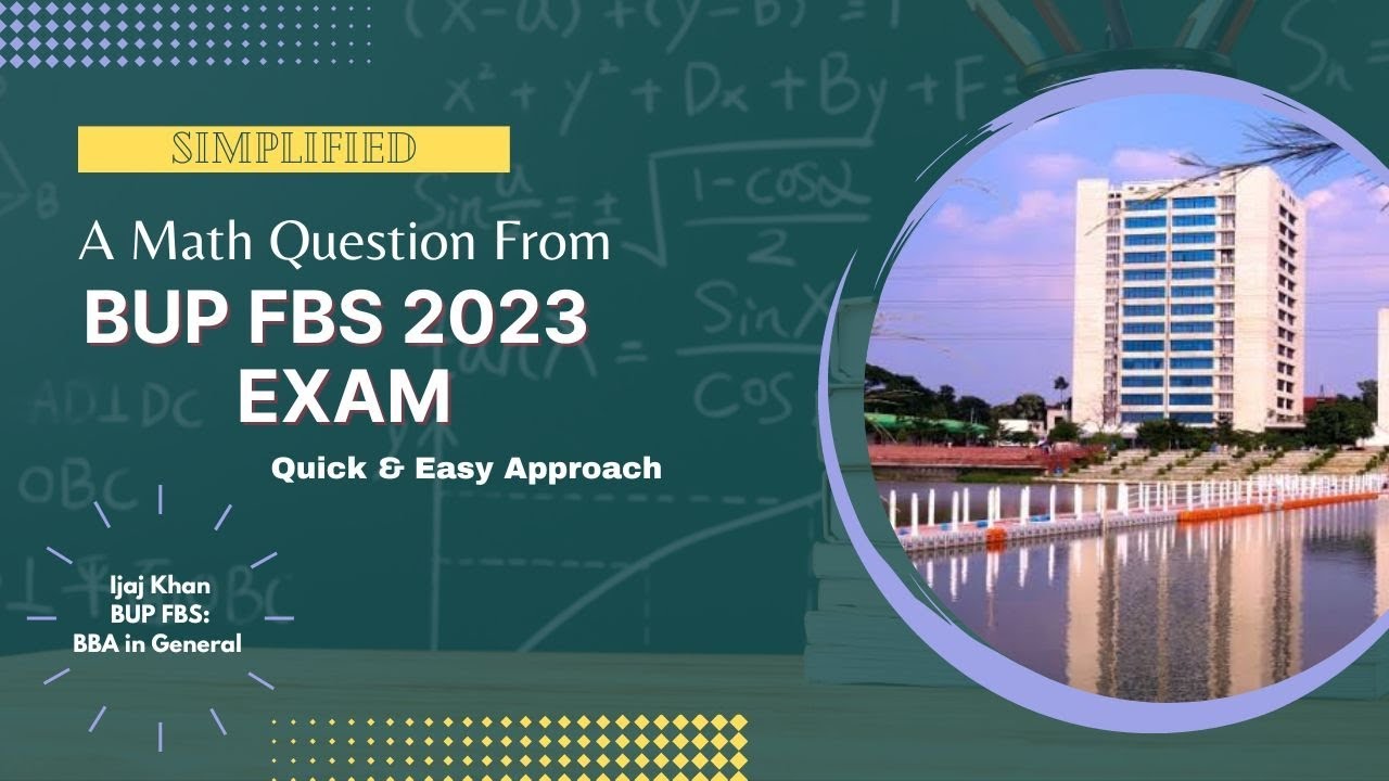 A Math Question from BUP FBS Exam 2023 - YouTube