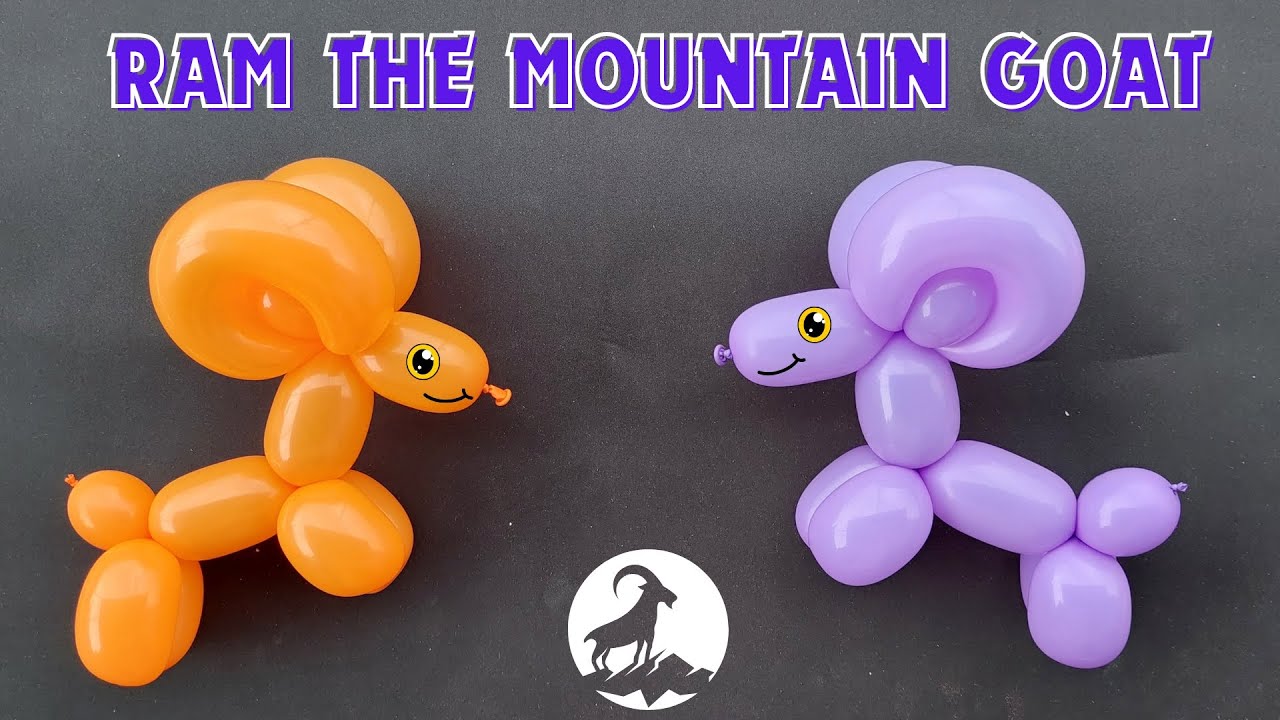 How to make RAM MOUNTAIN GOAT balloon. How to make balloon animals ...