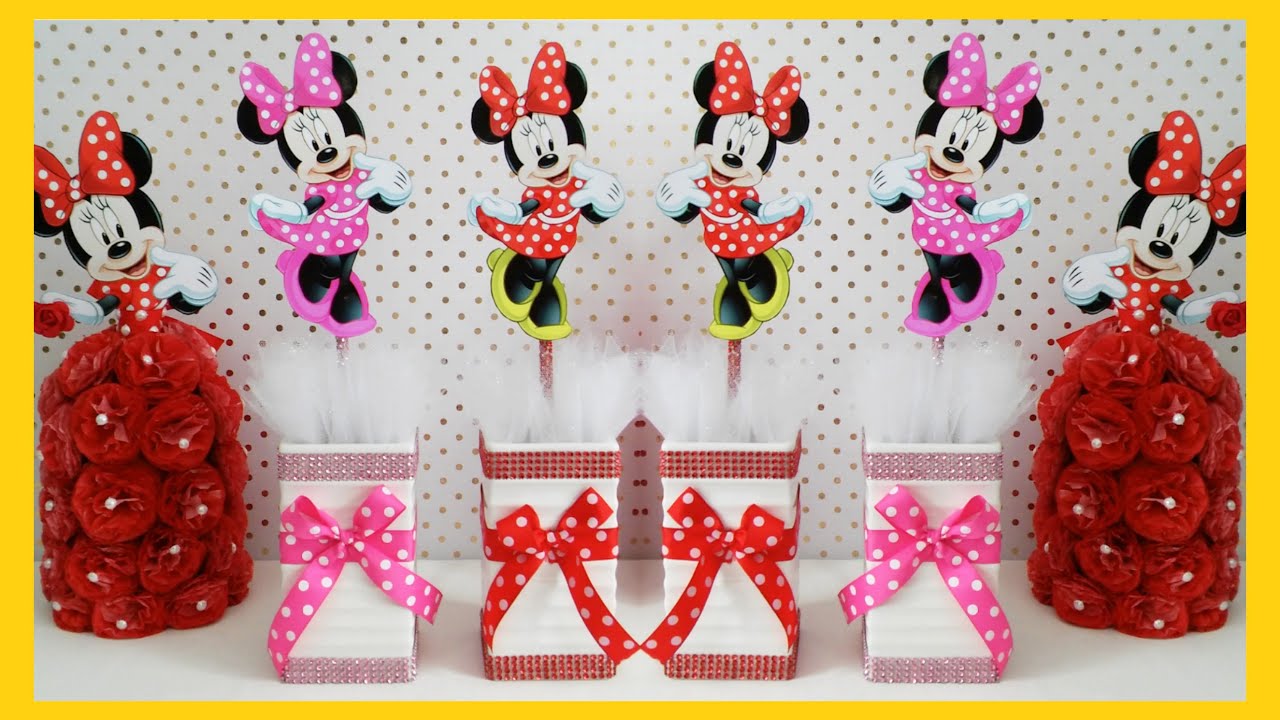Decoracion de Minnie Mouse | Mesa de Minnie Mouse - YouTube