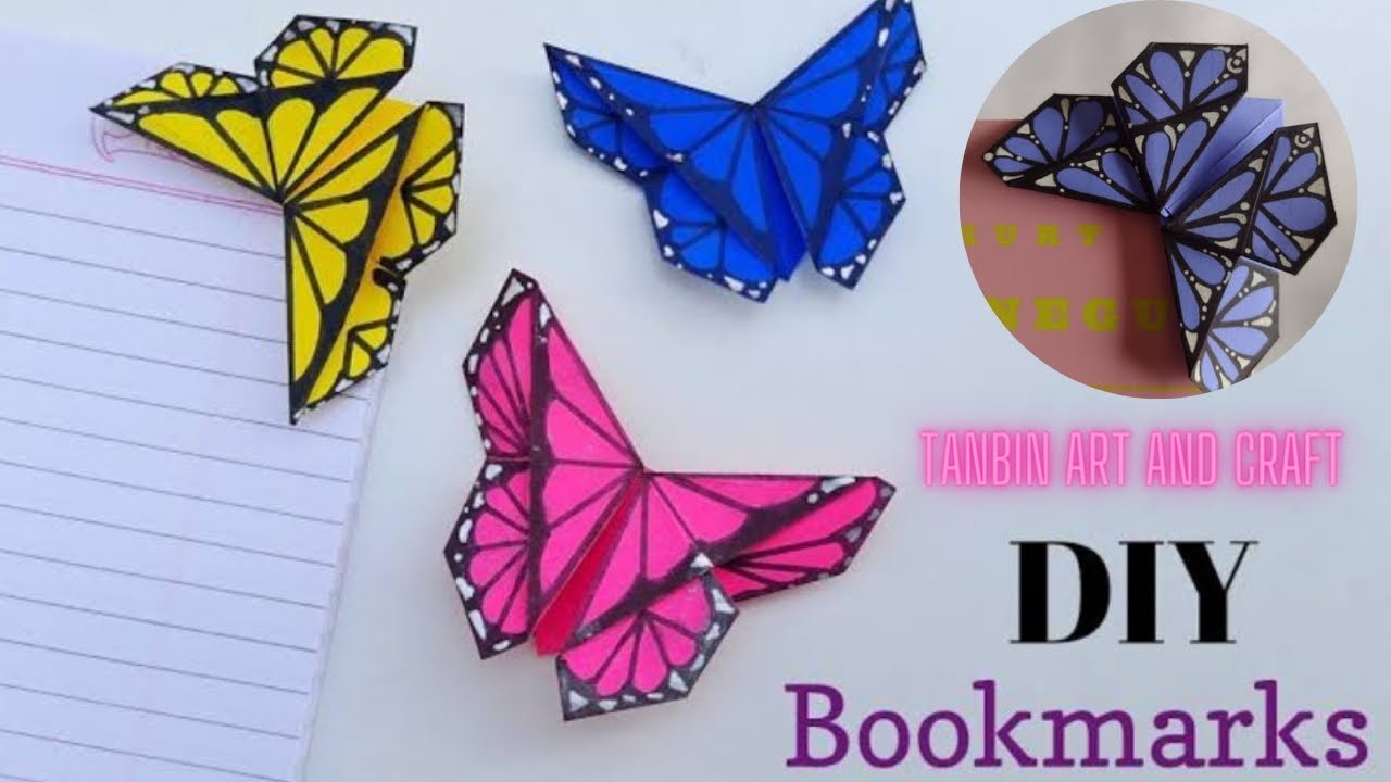 ORIGAMI BUTTERFLY BOOKMARK. How to make bookmarks, how to make paper ...