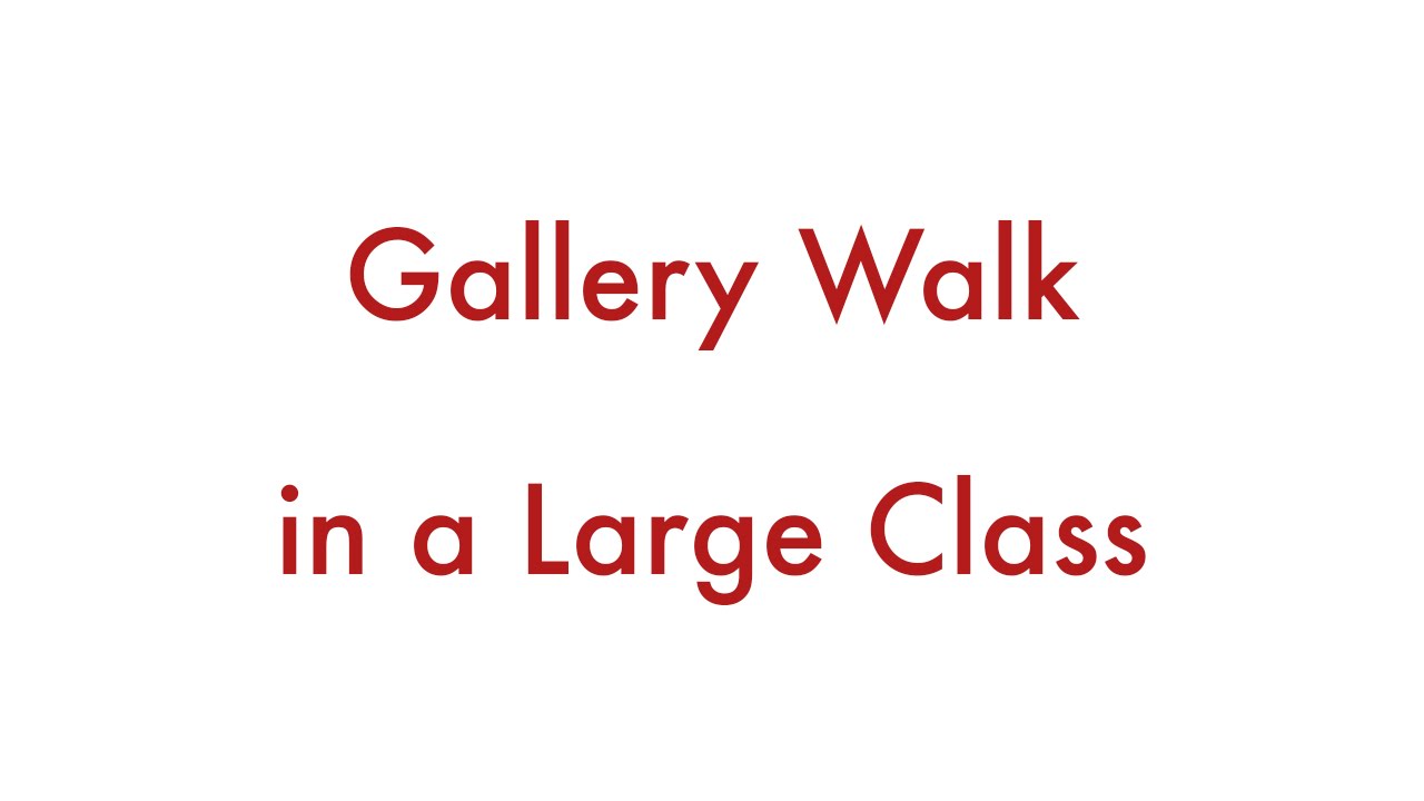 Gallery Walk In a Large Class - YouTube