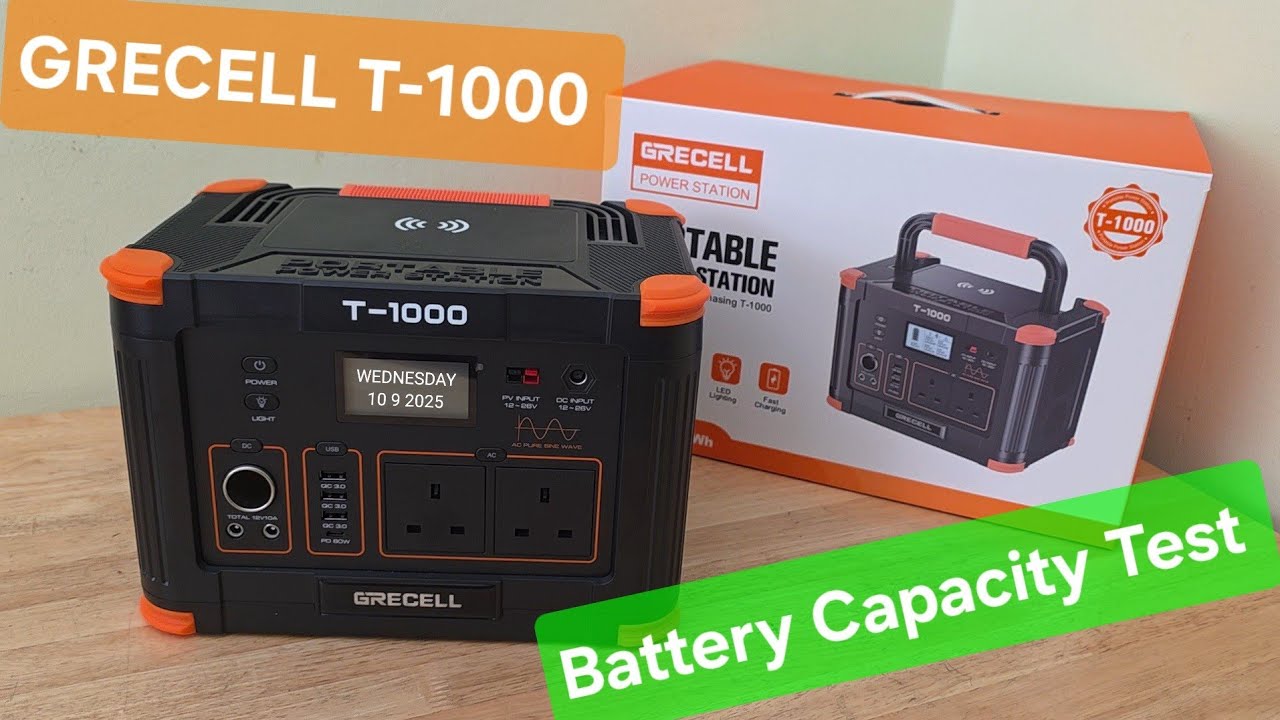 🔋 Grecell T-1000 Cheapest 1000Wh Power Station Test | Usable Capacity ...