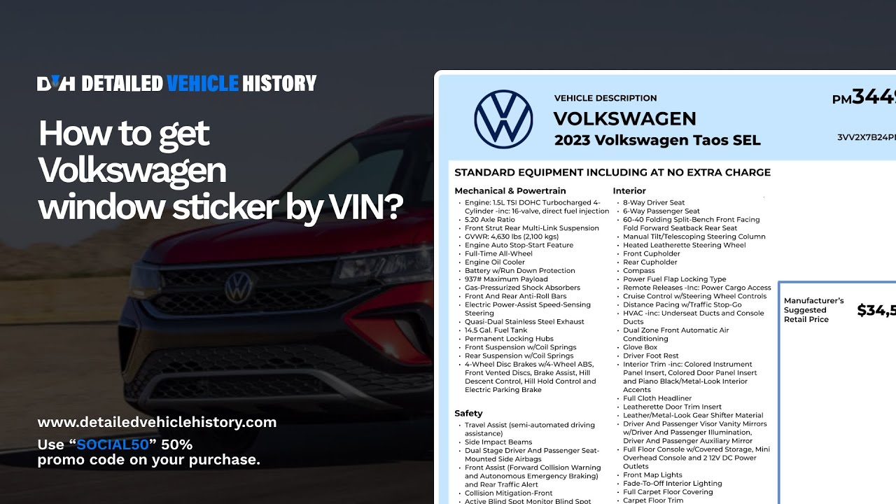 UNLOCKING VOLKSWAGEN SECRET | Volkswagen Window Sticker by VIN | MSRP ...