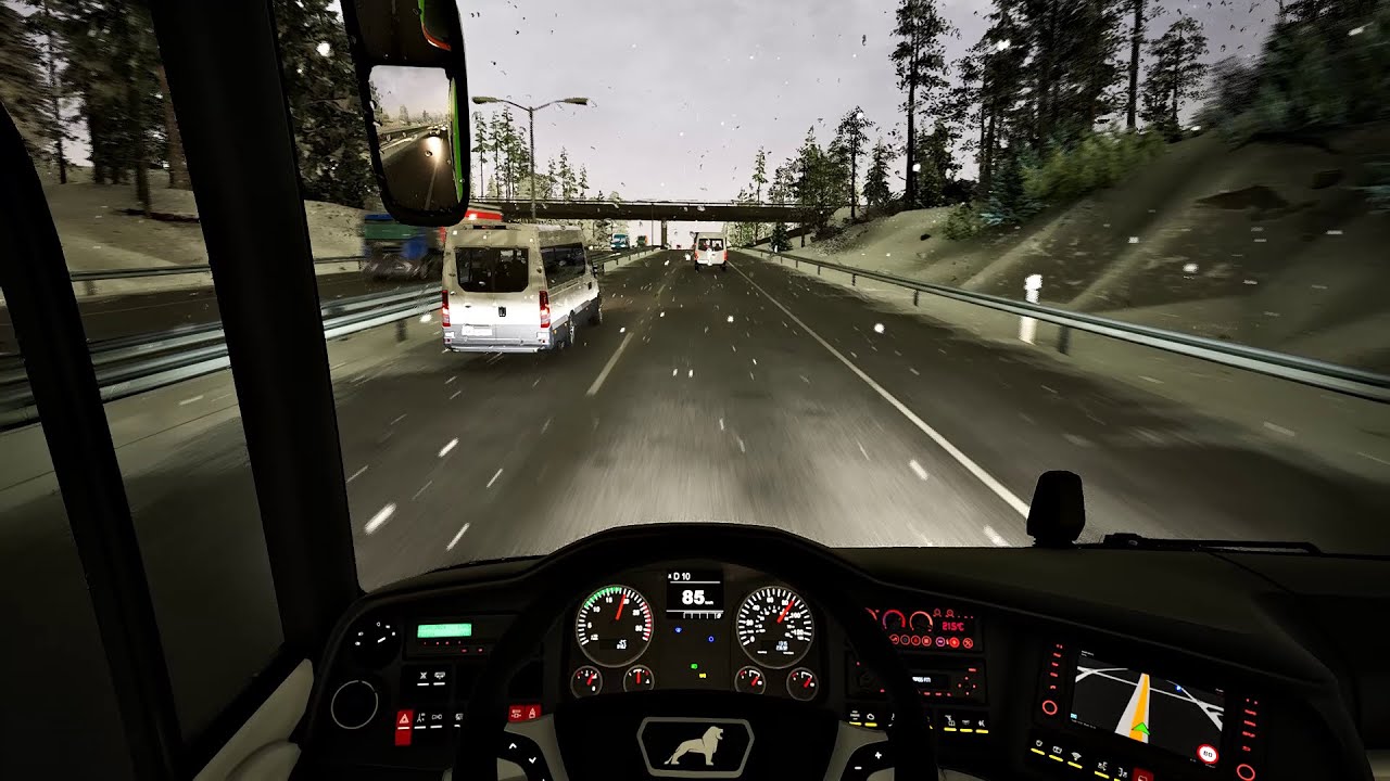 Relaxing Bus Driving in Snowy Weather | MAN Lion's Coach | Fernbus ...