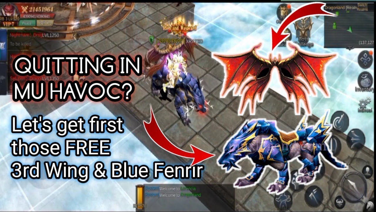 FREE 3rd WING BLUE FENRIR BEFORE WE QUIT IN MU HAVOC ? | MU DRAGON ...