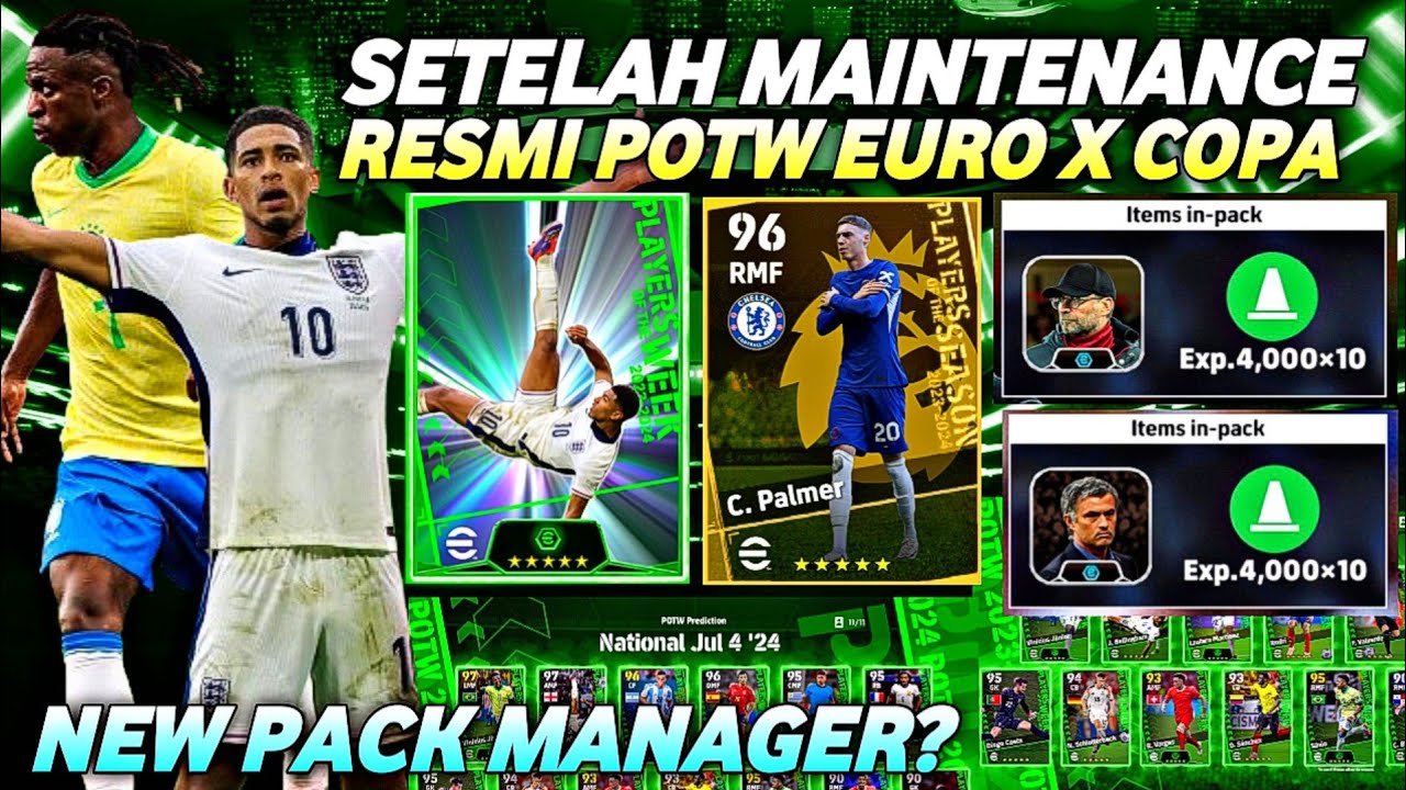 PACK MANAGER MOURINHO? SETELAH MAINTENANCE HARI INI RESMI POTW EURO X COPA EFOOTBALL 2024 MOBILE ...