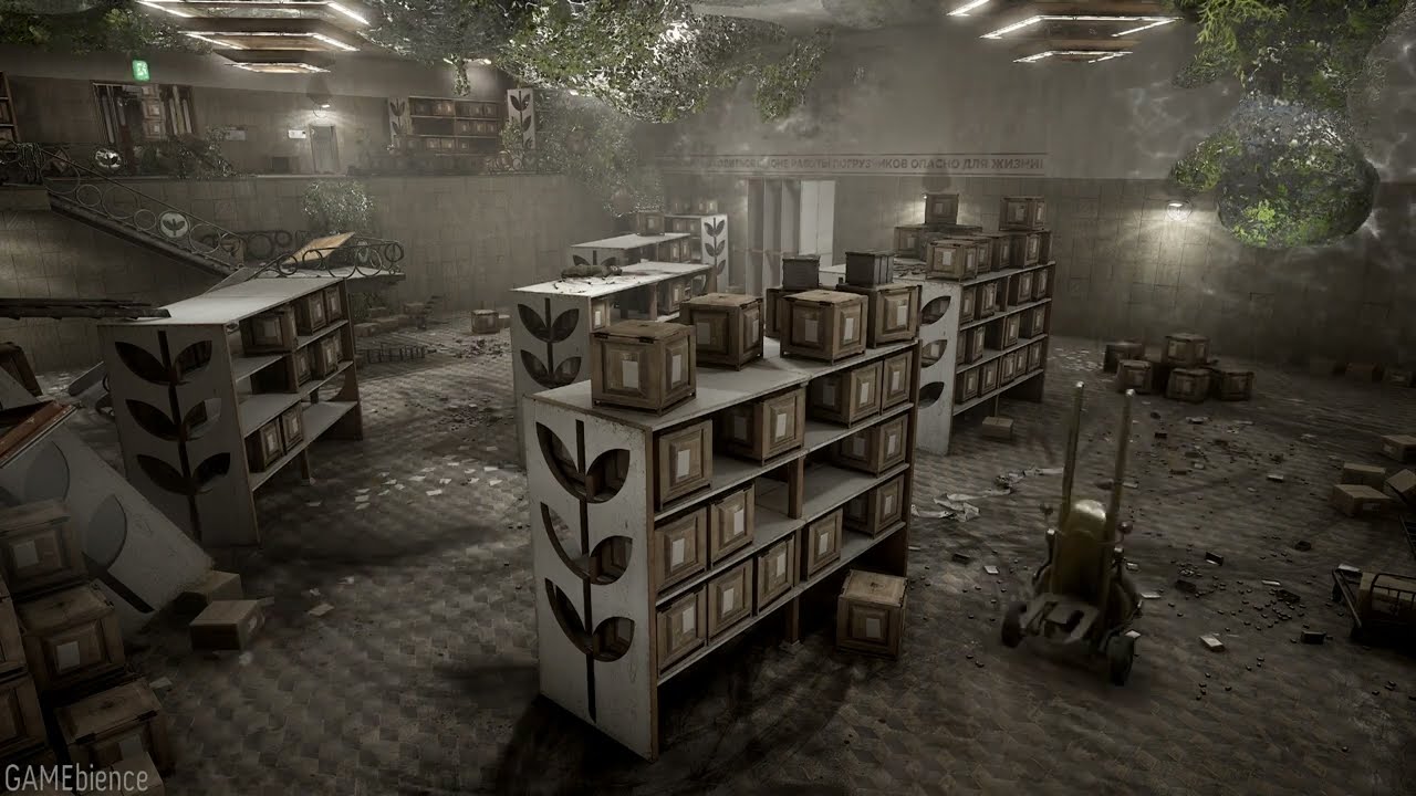 3 Hour - Atomic Heart - Storage Room with Speeding Forklifts Ambience ...