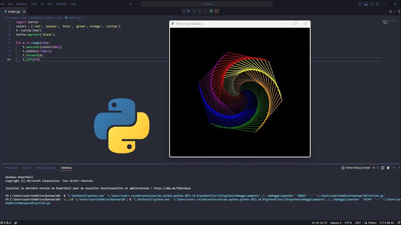 Create Spiral Helix Pattern With Python Turtle - Speed Code - YouTube