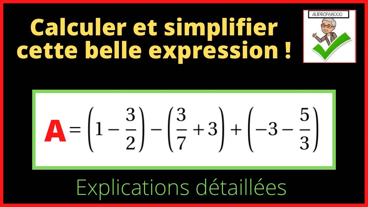 🤔Calculer et simplifier cette belle expression ! - YouTube