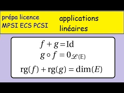 Application linéaire- f+g=id et gof=0 - calcul de rang rg(f)+rg(g ...