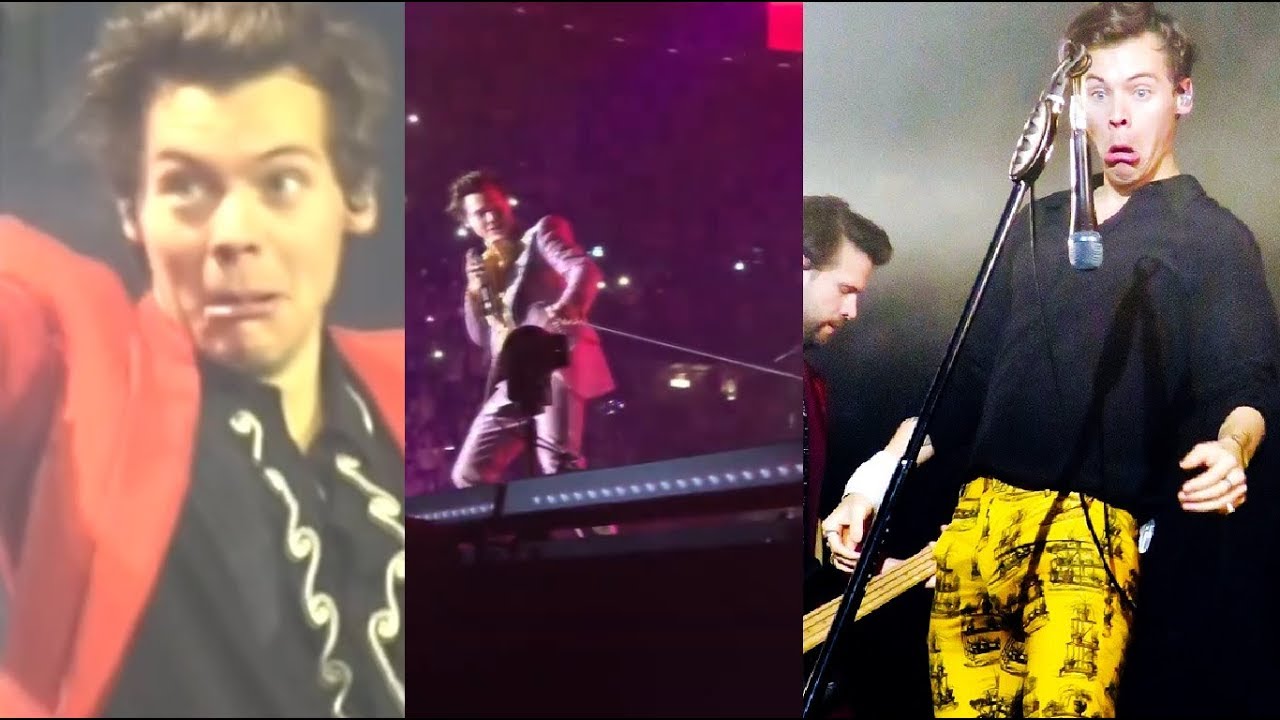 Harry Styles struggling with the mic chord for 3 minutes - YouTube