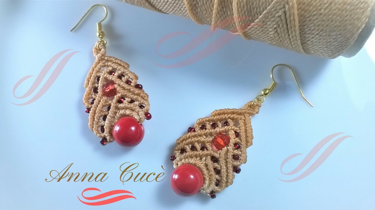 Earrings macrame " Romina "/ Diy tutorial - YouTube