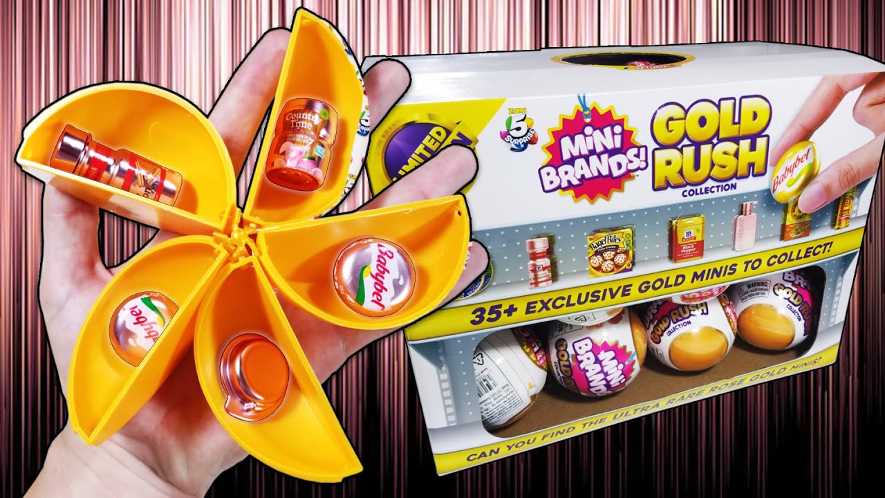 Unboxing Mini Brands Gold Rush - 5 Rose Gold - 1 Full Case - 3 Stores ...