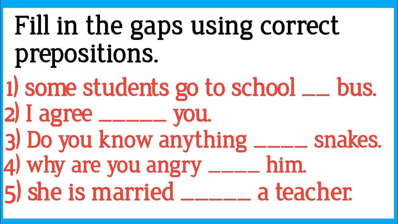 English Grammar Test ️ prepositions quiz - YouTube