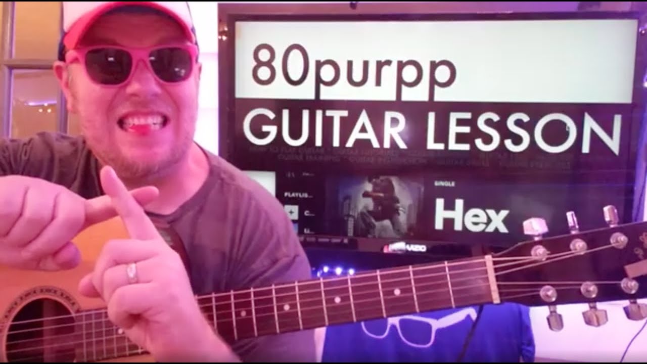 How To Play Hex Guitar 80purpp // easy guitar tutorial beginner lesson ...