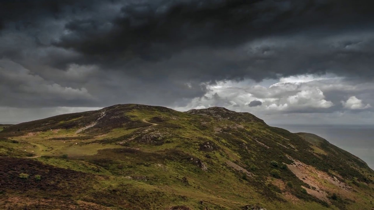 Storm Clouds Gathering Over North Wales Seas and Mountains - YouTube