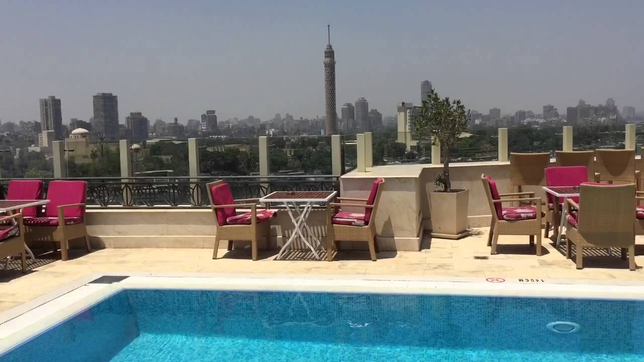 Rooftop pool in Cairo overlooking the Nile - YouTube