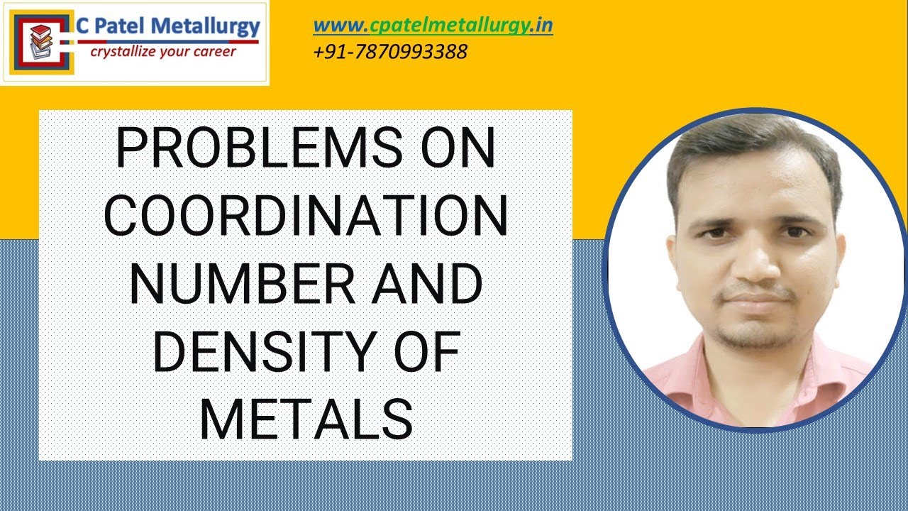 PROBLEMS ON COORDINATION NUMBER AND DENSITY OF METALS - YouTube