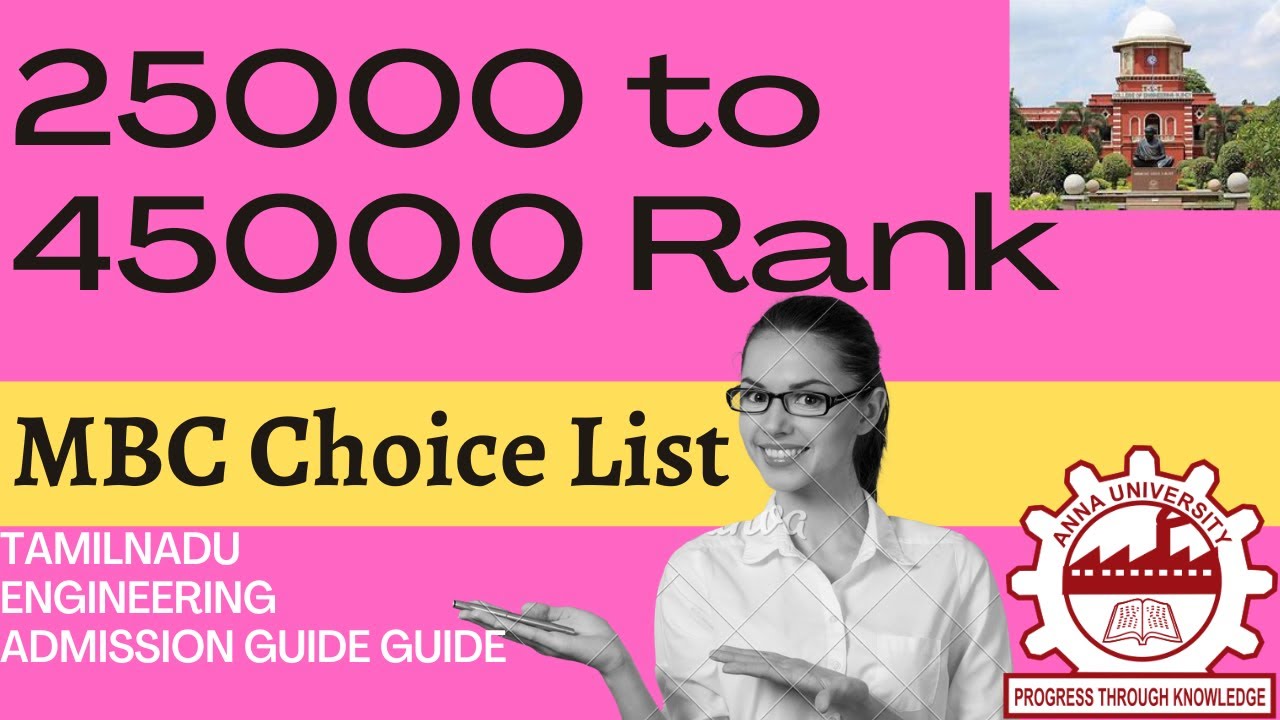 25000 to 45000 Rank MBC Choice | TNEA 2022 Guidance - YouTube