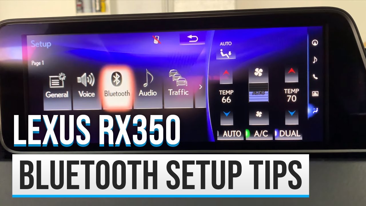 Lexus RX 350 Bluetooth Setup Tips YouTube