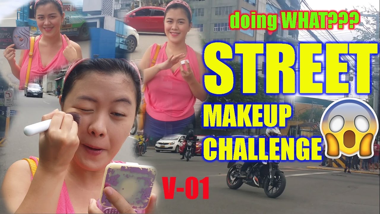 STREET MAKEUP CHALLENGE...WHILE WALKING????????????!!!!!!!!! - YouTube