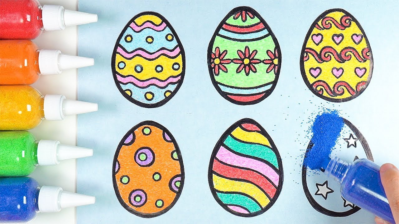 Drawing and Coloring Easter Eggs! Learn English for Kids - YouTube
