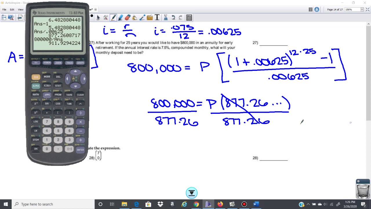 Annuity Word Problems - YouTube