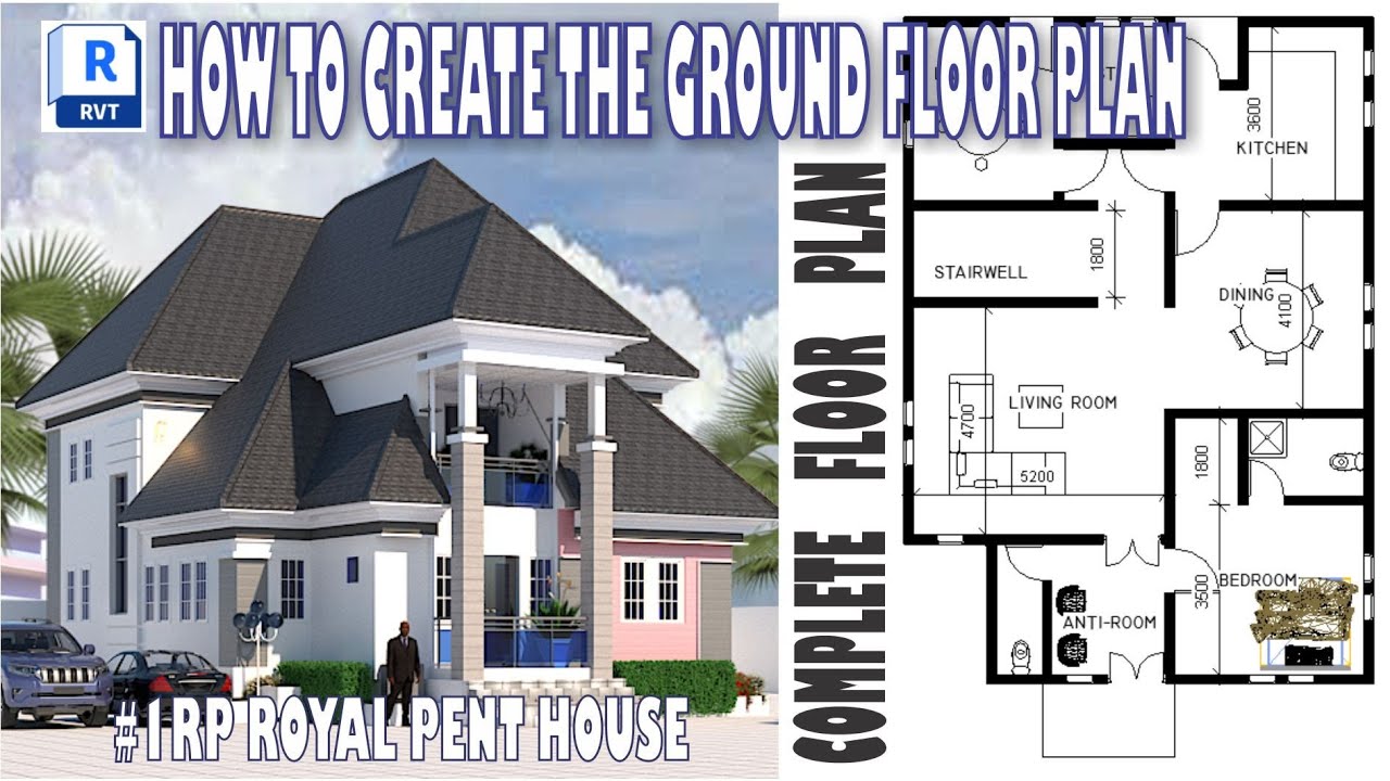 #1RP HOW TO CREATE COMPLETE GROUND FLOOR PLAN | REVIT ARCHITECTURE ...