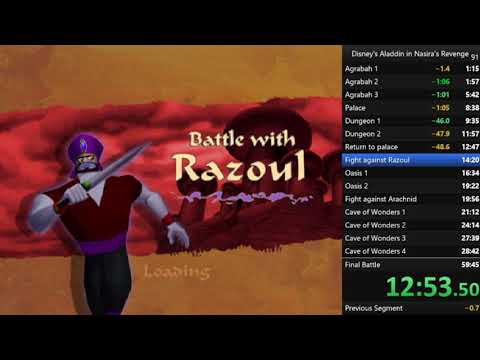 Aladdin In Nasira's Revenge - Speedrun (57.02) (WR) [PS1]