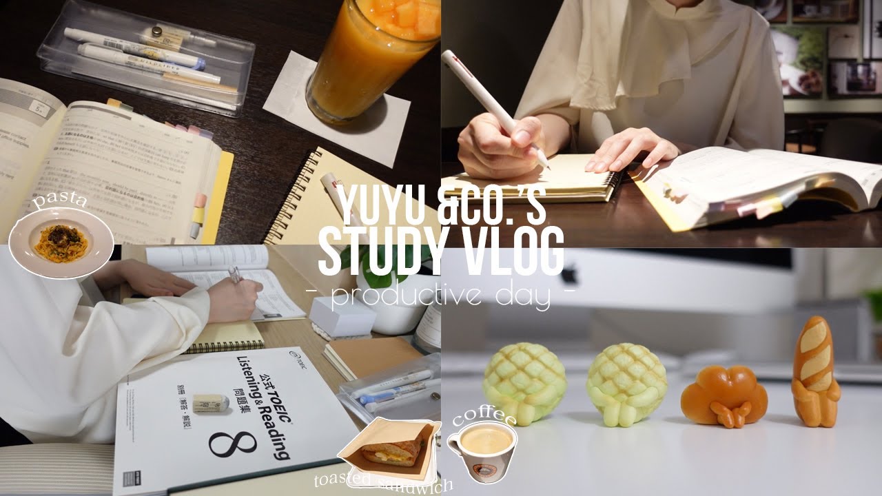 Study vlog 朝早く起きて、8時間勉強した日 📗🥪/ productive day / 朝活 / ガチャガチャ / TOEIC / 勉強風景 - YouTube