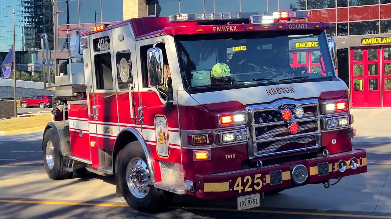 Fairfax County Fire & Rescue Battalion 401, Truck 425, and VVFD Medic ...
