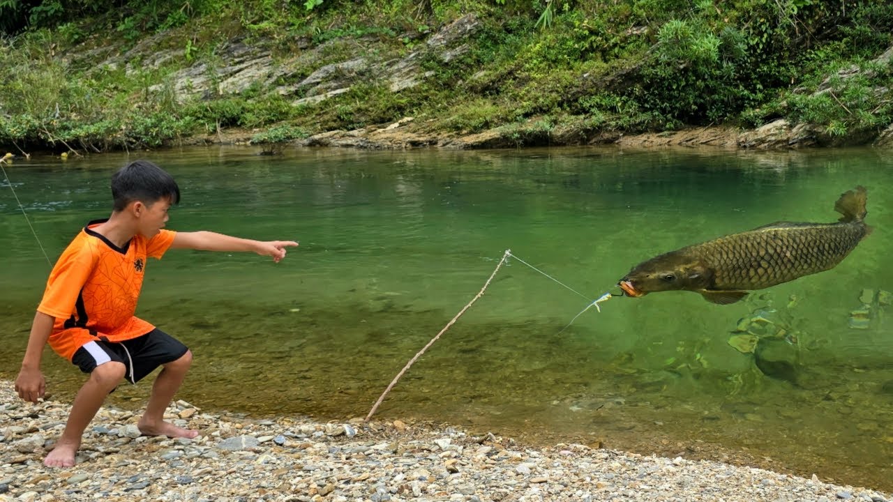 Bac's survival skills, setting traps to catch large fish, harvest ...