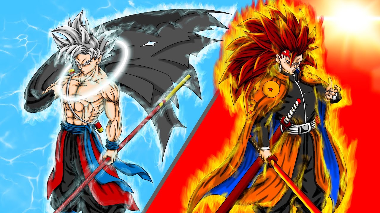 Speed drawing Goku Angle Mode & Goku Demon Slayer Mode ( pernapasan ...