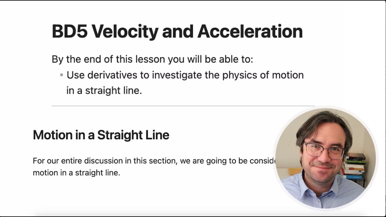 MTH 121 Prep - BD5 Motion in a Straight Line - YouTube