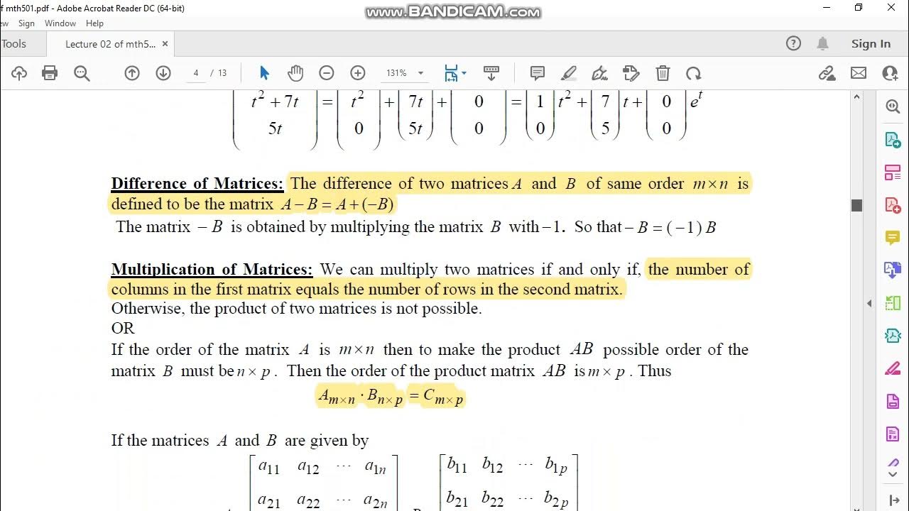MTH501 LECTURE # 02 |LINEAR ALGEBRA| Maths Tutorials - YouTube