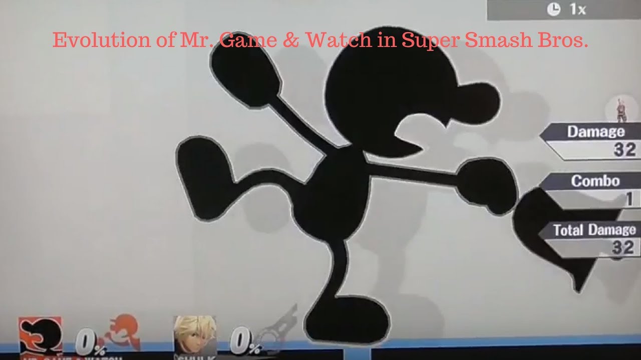 Evolution of Mr Game & Watch in Super Smash Bros (Graphics, Moveset ...