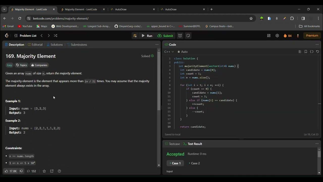 169. Majority Element || Easy And Simple Solution || Space Optimized ...