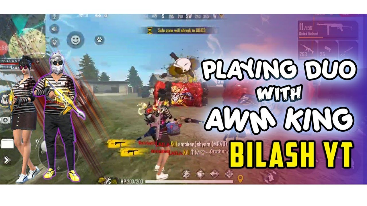 BEST DUO RANK GAMEPLAY WITH AWM KING BILASH GAMING || BINDASS LAILA - Garena Free Fire - YouTube