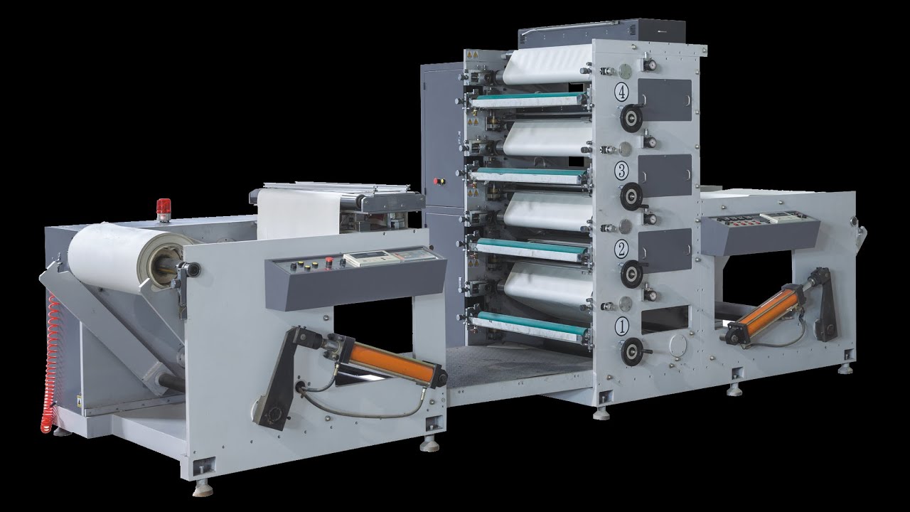 2 color to 6 color High speed roll paper flexo printing machine - YouTube