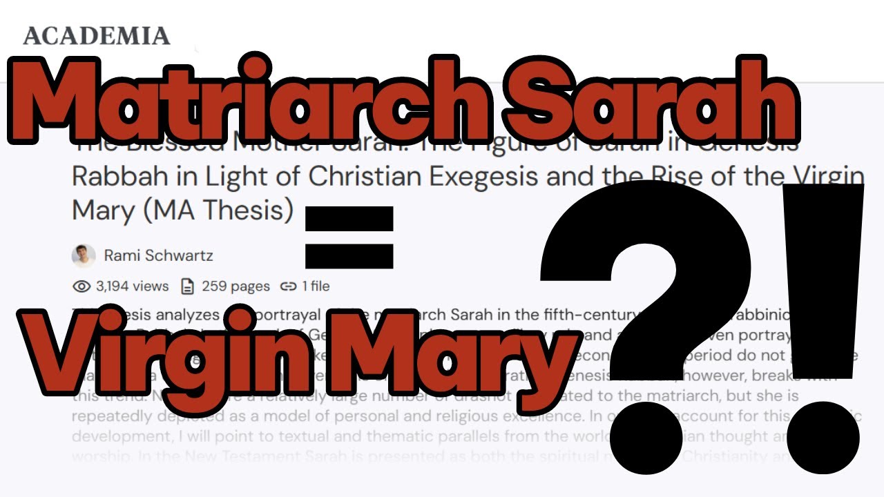 Comparison between Matriarch Sarah and Virgin Mary in ancient ...